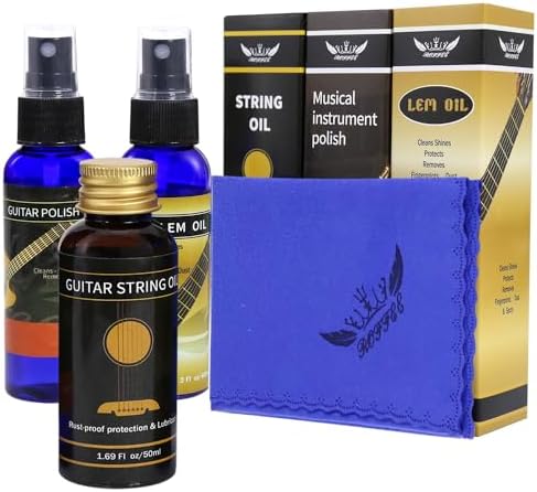 Amazon.com: Premium Guitar Care 3-Piece Kit,Lemon oil,Polish,Guitar ...