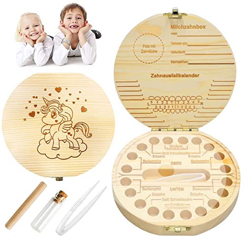 VOCDEMERI Wooden milk tooth box, wooden milk teeth box, tooth box for ...