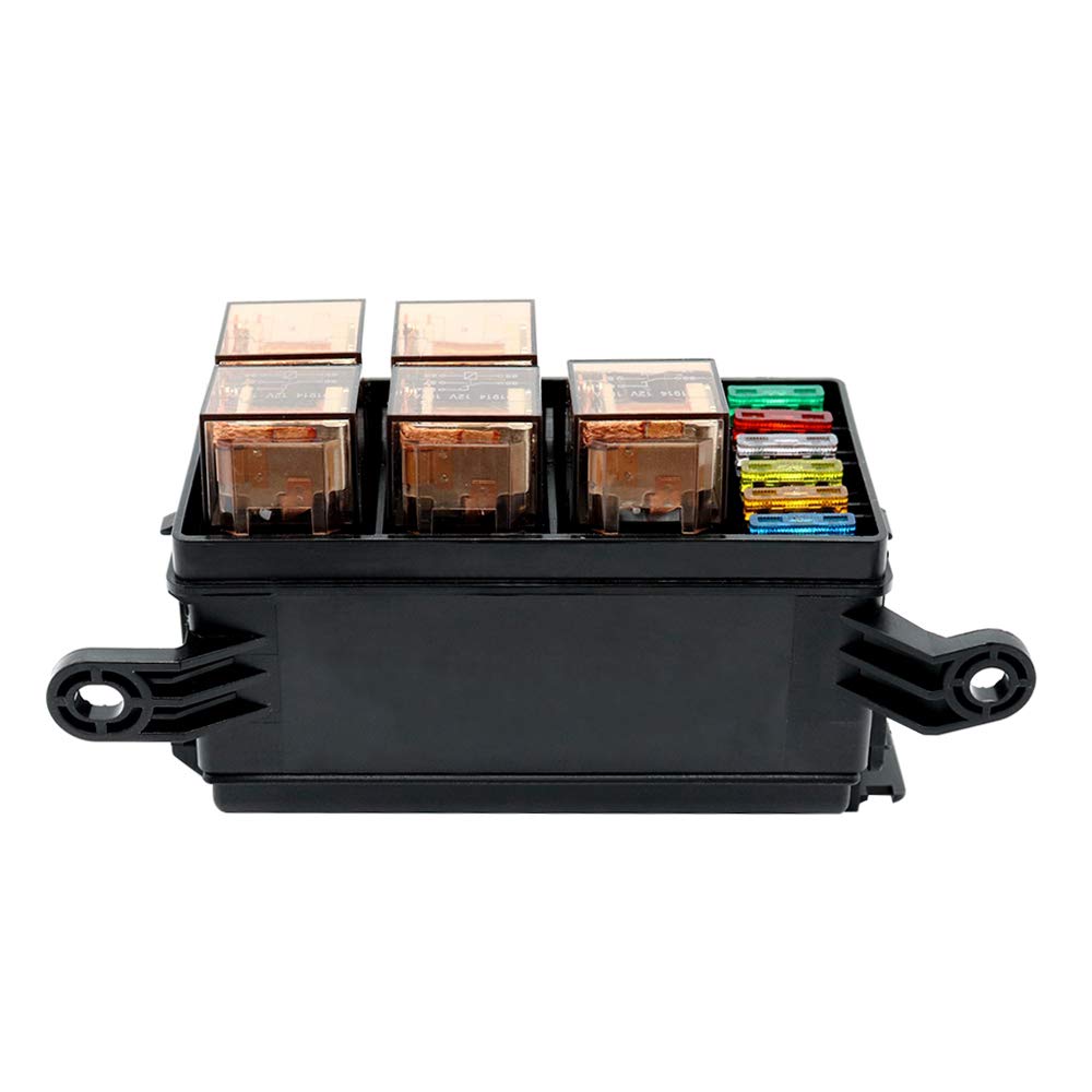 Festnight 12-Slot Relay Box 6 Relays Slots 6 ATC/ATO Standard Fuses ...