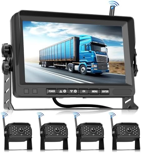 Hodozzy Digital Wireless Reversing Camera Kit Monitor 4 Cameras Split ...