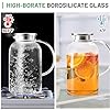 Amazon.com: SUSTEAS 2.2 Liter 75oz Glass Pitcher with Lid, Easy Clean ...