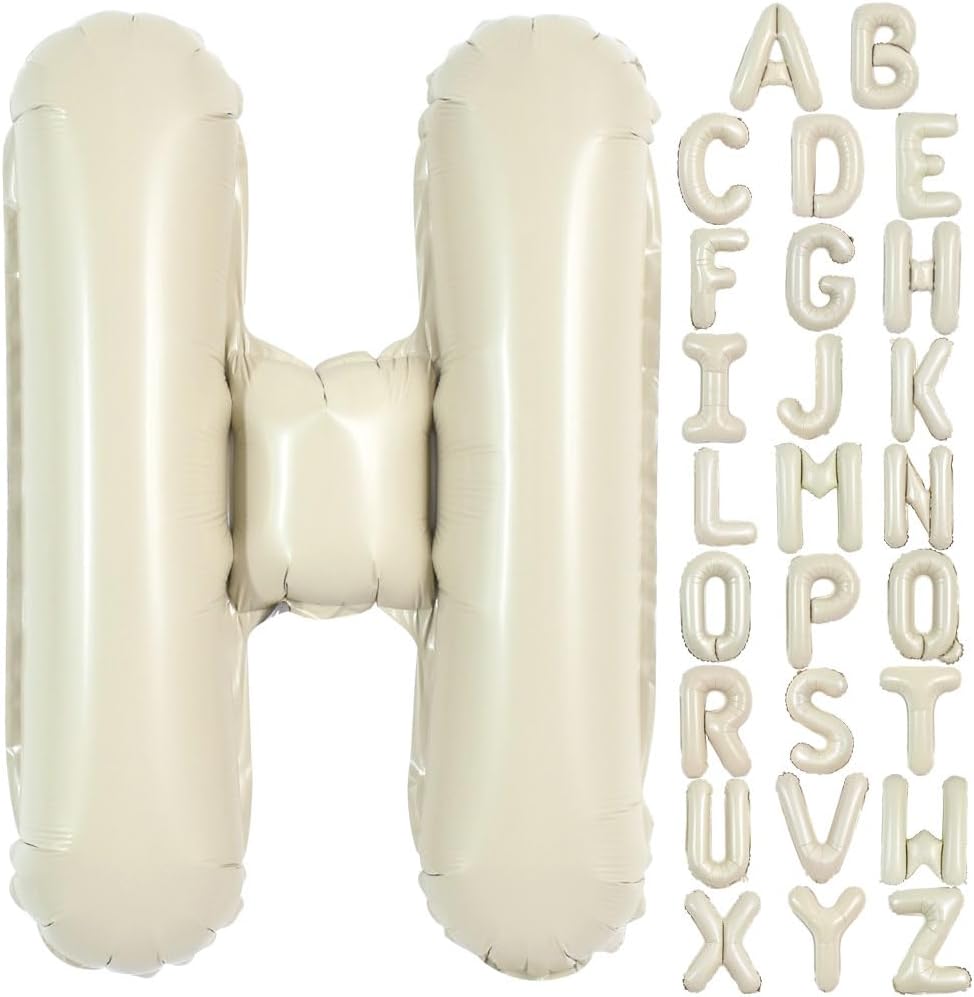Amazon.com: TONIFUL 40 Inch Large Cream White Letter H Balloons Giant ...