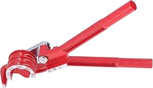 Tube Bender, 1/4in 5/16in 3/8in 0‑180 Degrees Copper Pipe Tubing Bending Tools 3 in 1 Manual ...