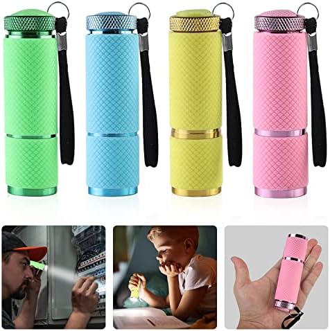 Mini LED Torch - 4 Pack 9 LED Portable Mini Torches Super Bright, Small ...