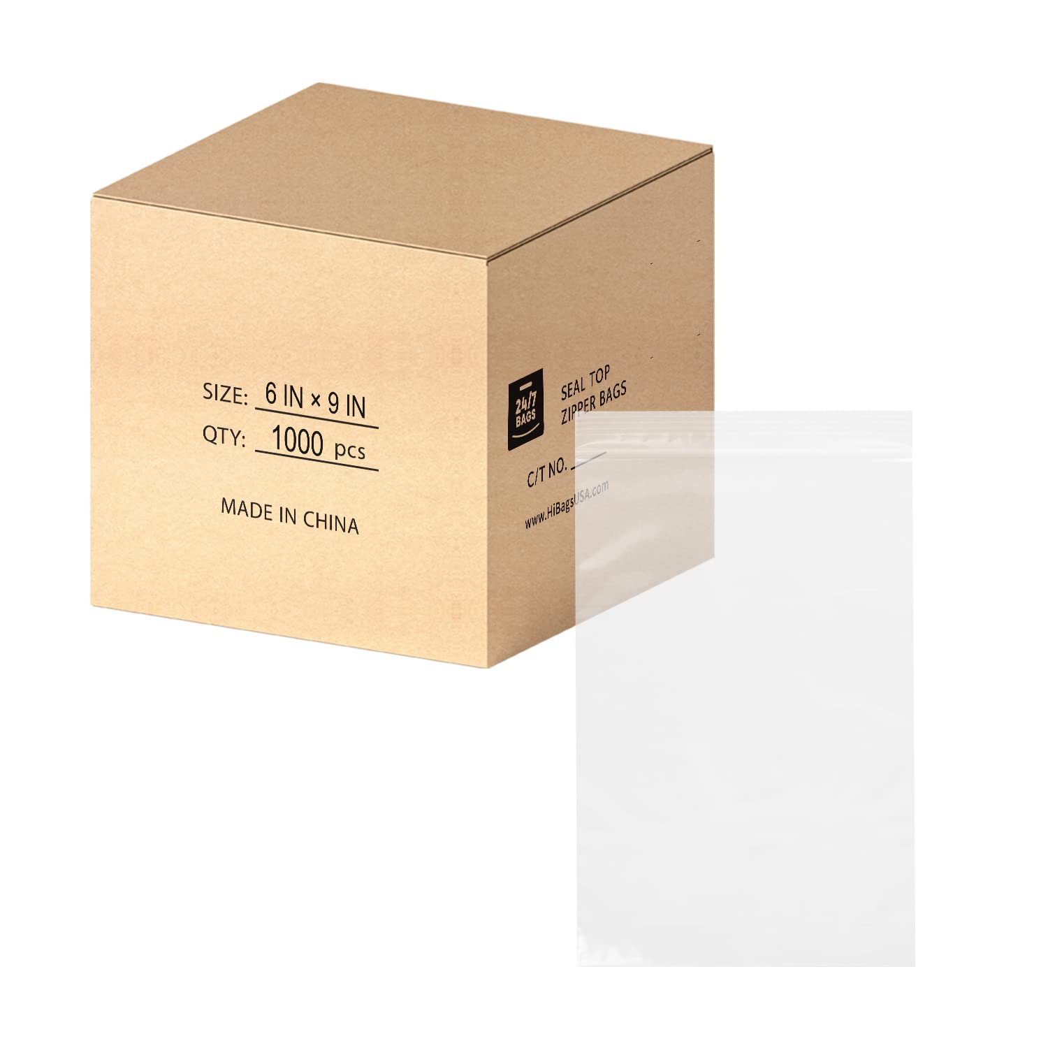 Amazon.com: 6" X 9" (1000 Bags) 2 Mil Clear Reclosable Zip Plastic Poly ...