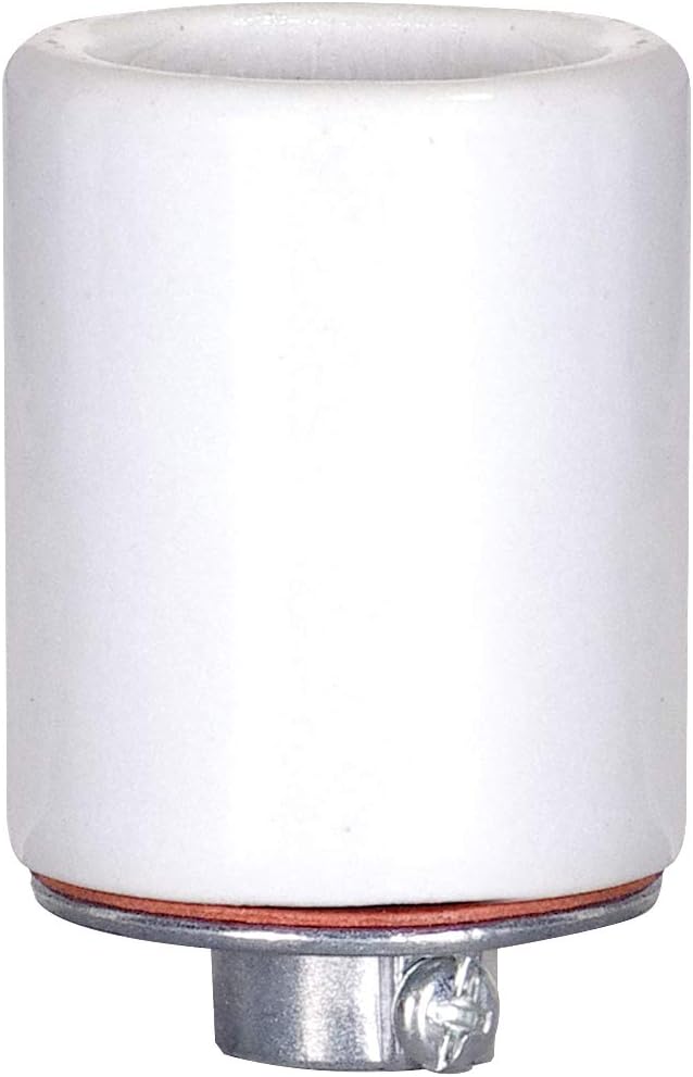 Satco 80-1263 Keyless Porcelain Socket with Rim and Double Snap-in Clip ...
