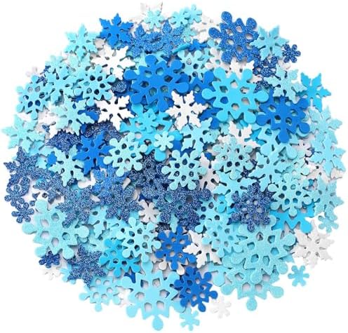 Amazon.com: Coopay 600 Pieces Mini Foam Snowflake Stickers Self ...