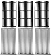 Amazon.com : EasiBBQ Cast Iron Grill Grates and Stainless Steel Emitter ...