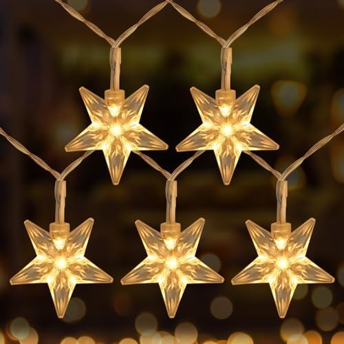Star String Lights - 50 LED Battery Operated String Lights for Bedroom ...