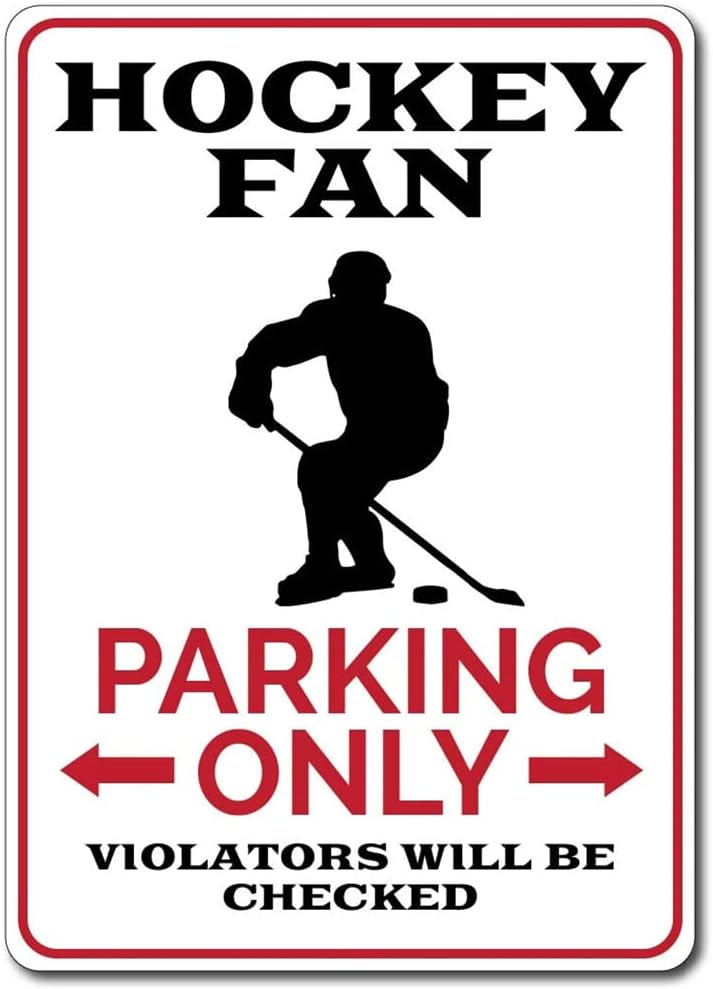 Amazon.com: Hockey Fan Parking Sign, Hockey Sign, Gift For Hockey Fan ...