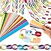 Amazon.com: Lincia 1000 Sheets Bright Paper Chain Strips Construction ...