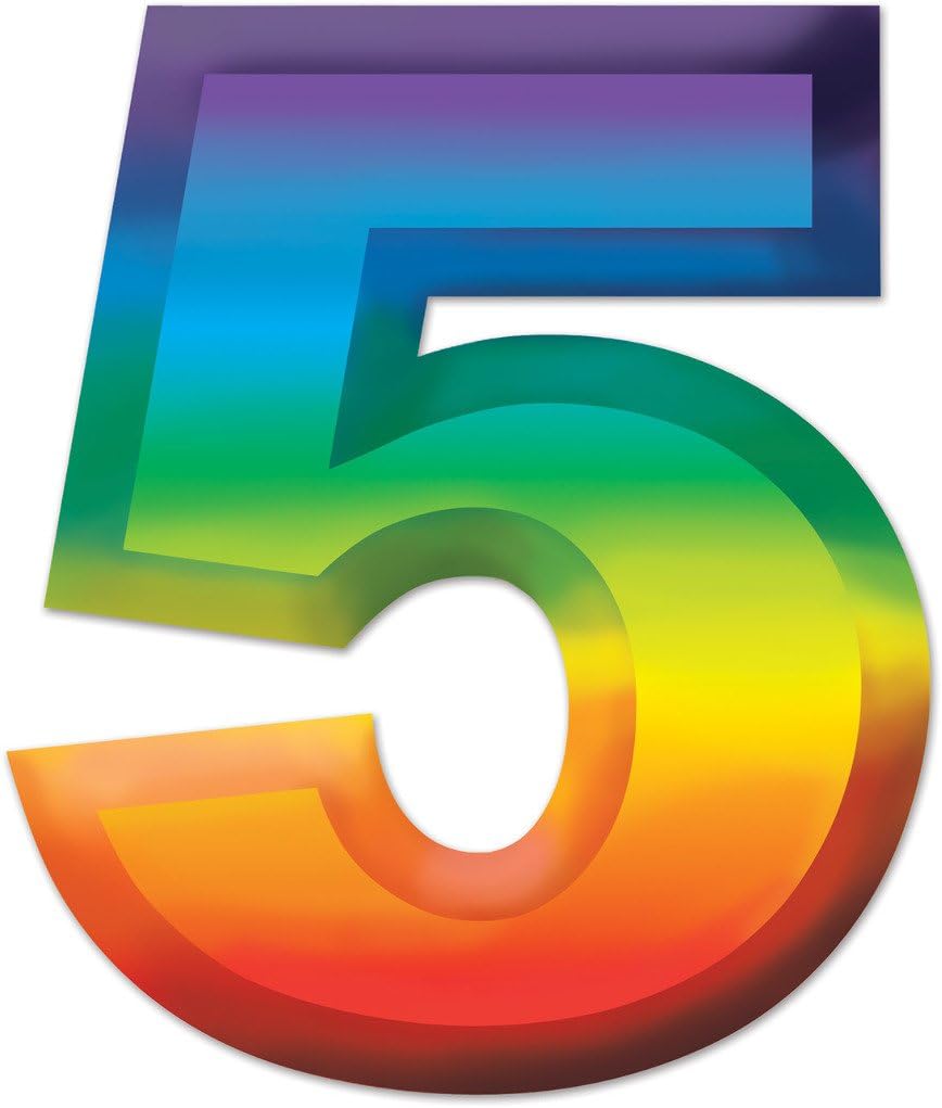 Amazon.com: Multi-Color Plastic 3-D Number 5 Party Accessory (1 count ...