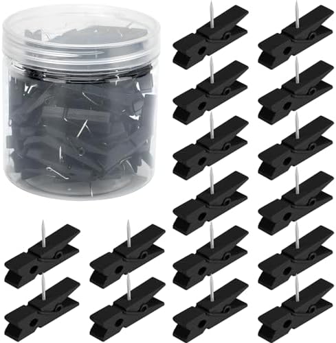Amazon.com : Whaline Push Pins with Colorful Wooden Clips Pushpins 50 ...