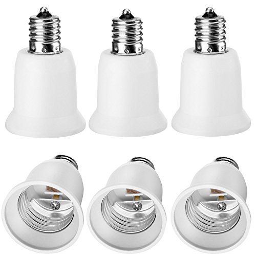 6 Pack of E17 to E26/E27 Adapter - JACKYLED E17 to Medium Socket E26 ...