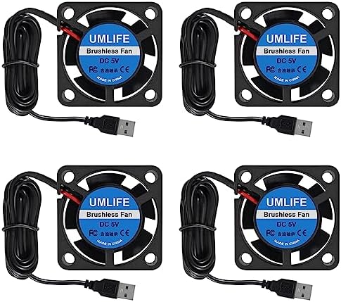Amazon.com: 4 Pack 40mm USB Brushless Cooling Fan 40mm x 10mm Fan High ...