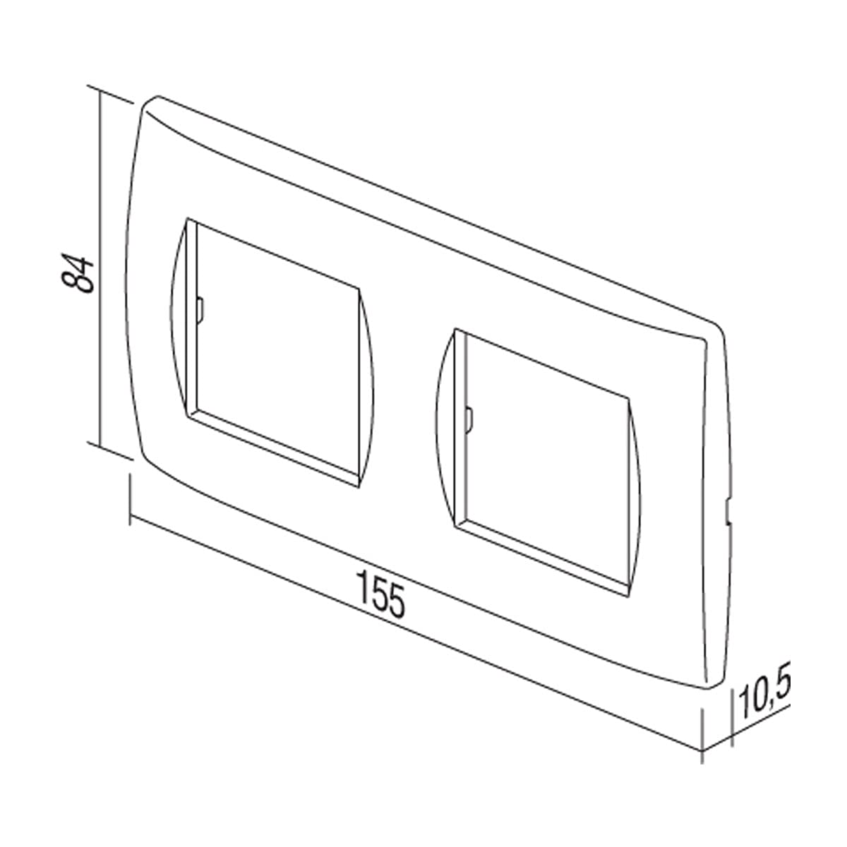TEM 2m x 2m White Gloss Double Switch Socket Frame – BigaMart