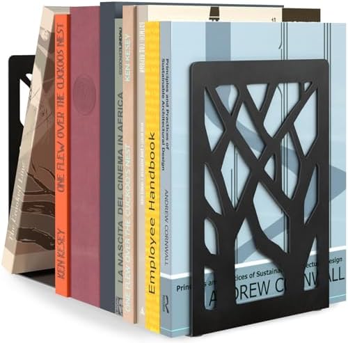 Amazon.com: MaxGear Book Ends Tree Design Modern Bookends for Shelves ...