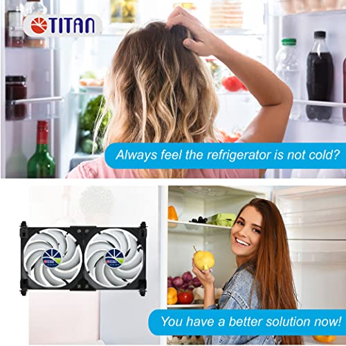 TITAN- 12V DC Double Rack Mount Ventilation Cooling Fan for Fridge Vent ...