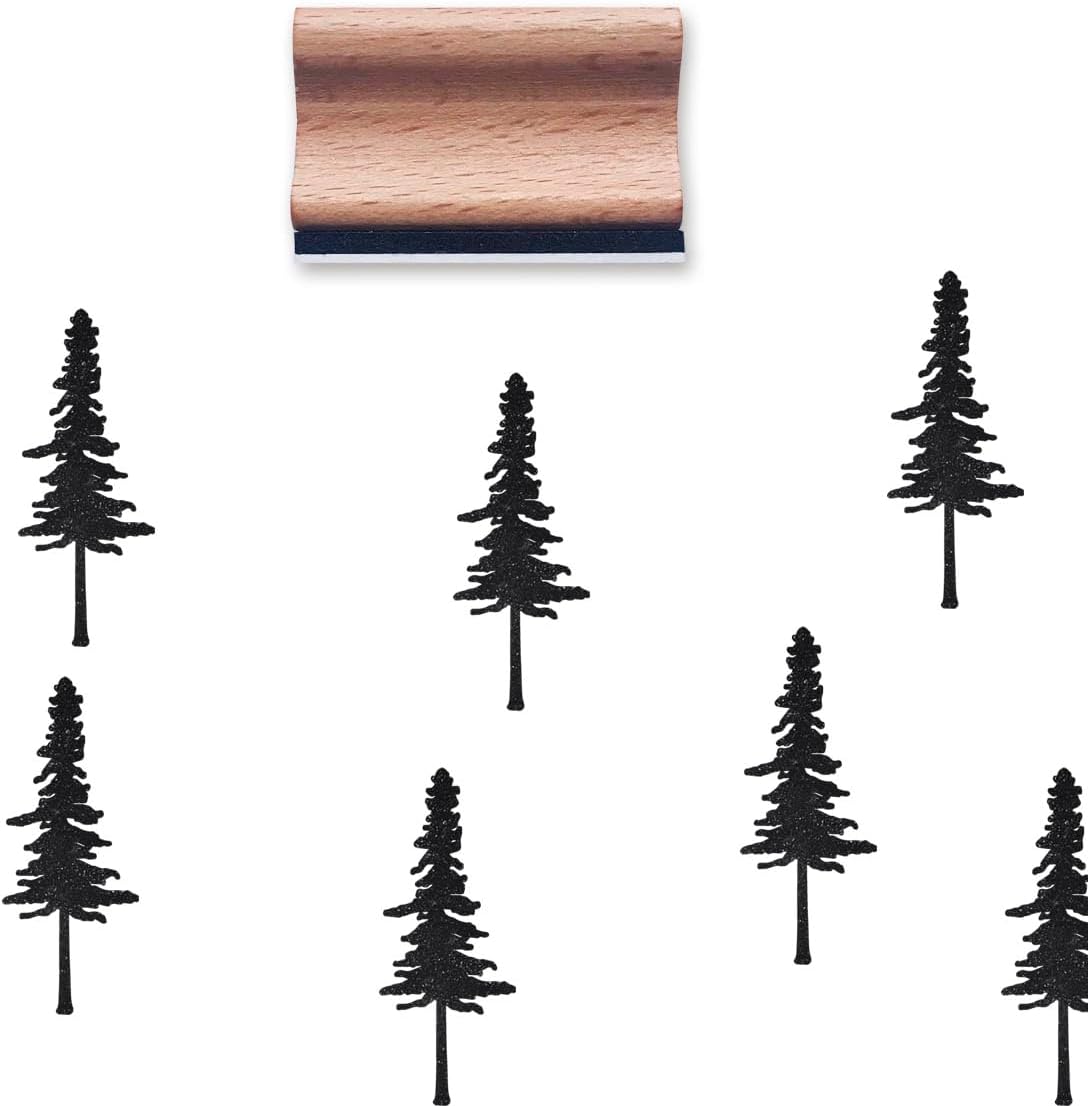 Amazon.com: Pine Tree Rubber Stamp, 1-1/3 Medium Stamp for Scrapbooking ...