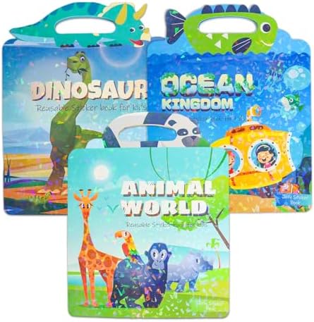 Amazon.com: Reusable Sticker Book for Toddlers 2-4 Years, 4 Set Puffy ...