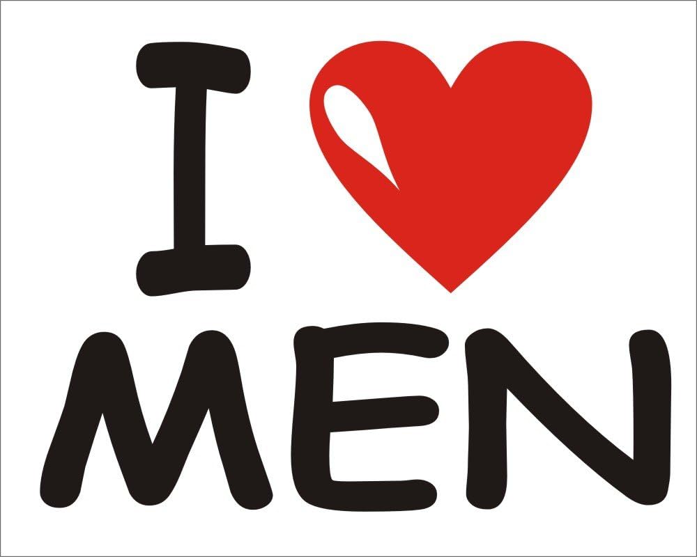 I Love (Heart) Men Funny Joke Novelty Car Bumper Sticker 7.5x5.5 ...
