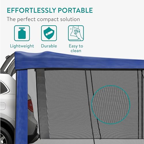 Navaris Car Awning with Net - Camping or Tailgate Canopy Tent for Van ...