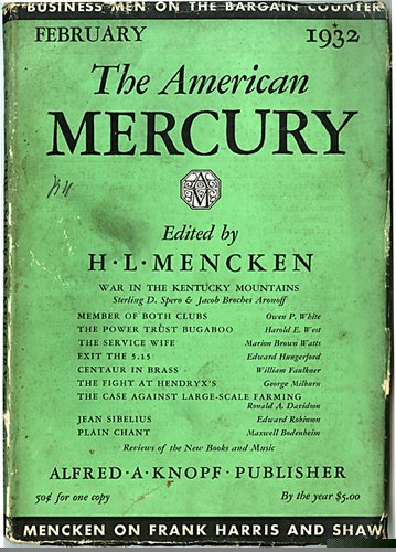 The American Mercury, February 1932: William Faulkner, Edward ...