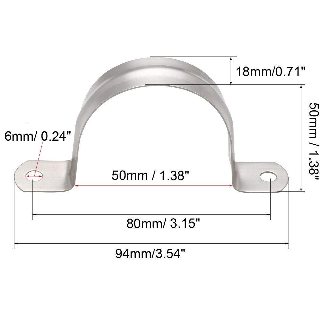 2 Hole Pipe Clamp For Plumbing 8-Pack 50mm Stainless Steel Pipe Straps ...