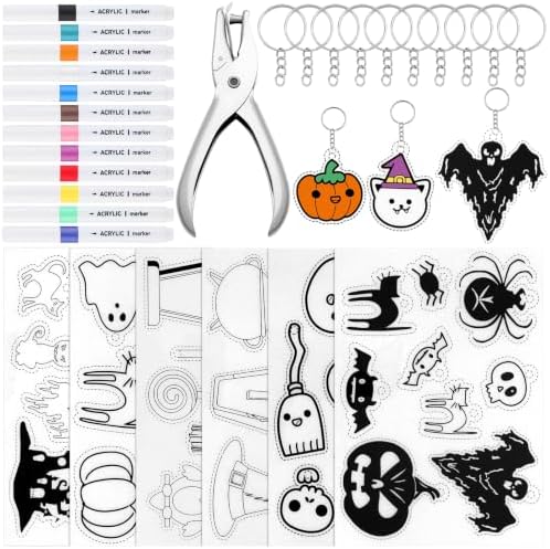 Amazon.com: 141 Pcs Halloween Shrink Paper Kit 18 Heat Shrink Plastic ...