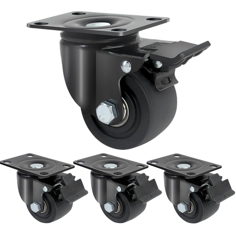 ENYKE 3 inch Caster Wheels Set of 4, 360 Degree Locking Casters Heavy ...