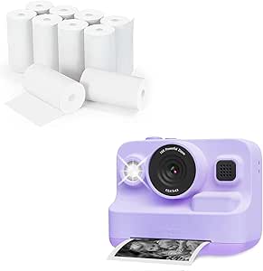 Amazon.com : Purple Instant Camera Kit and 10 Refill Paper Rolls ...