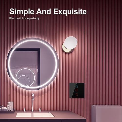 LIVOLO Black Wall Light Touch Electric Switch Modern Crystal Glass ...