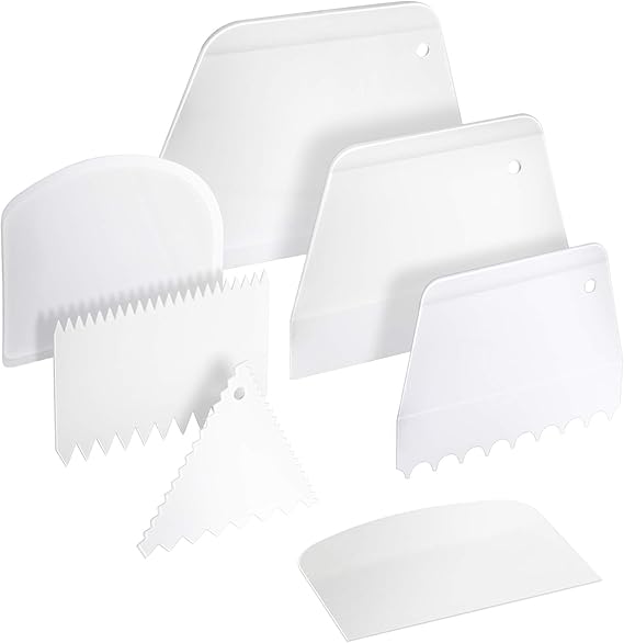 Amazon.com: Teenitor Cake Scraper Cake Smoother, 7 Pcs Dough Scraper ...