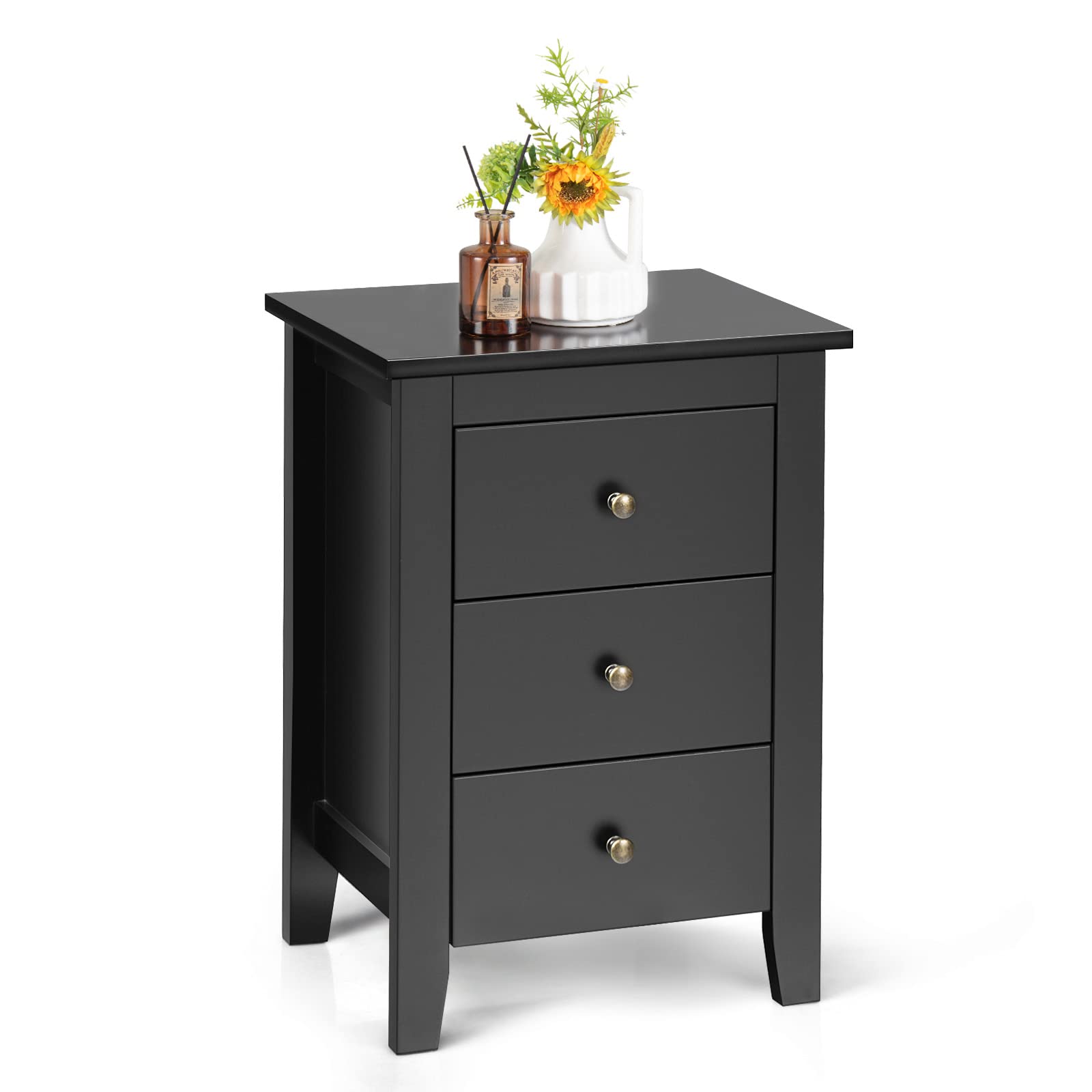 Amazon.com: Safeplus Nightstand, Side Table with 3 Drawers, Bedroom ...