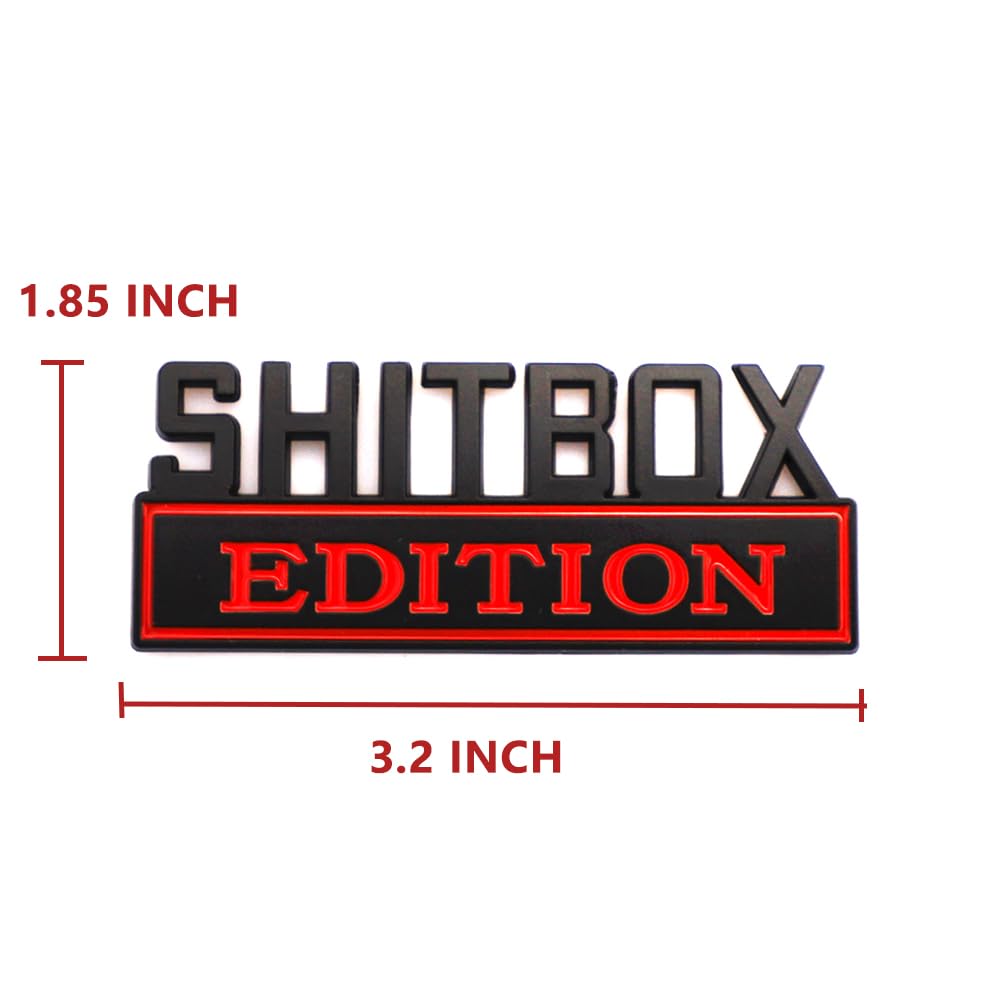 Snapklik.com : 2 Pcs SHITBOX Edition Emblem Car Side Rear Front Hood ...