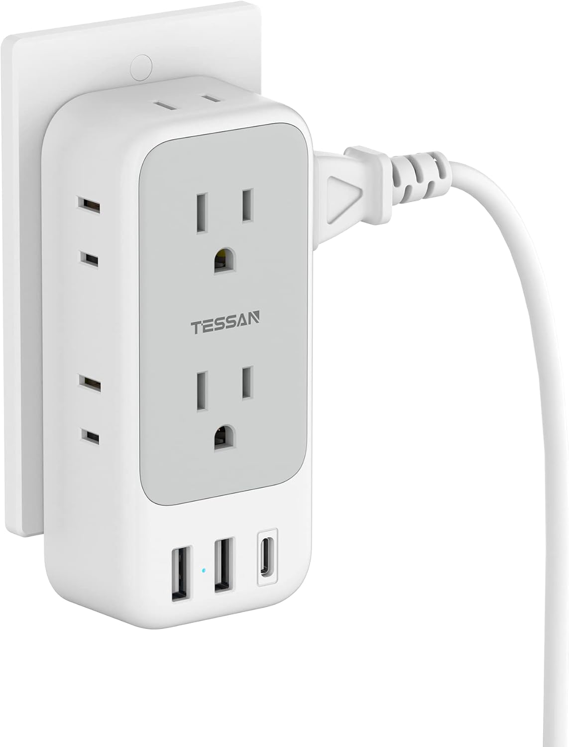 Amazon.com: USB Plug Adapter for Wall Outlet, TESSAN Outlet Extender ...