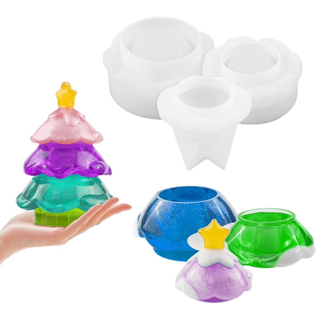 Amazon.com: Koonafy Christmas Tree Jar Silicone Mold, Resin Jar Mold ...