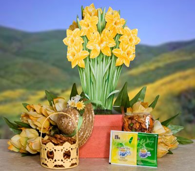 Amazon.com : Daffodils Gift Box Gift Basket : Gourmet Gift Items ...