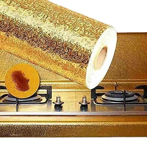 SAVREEN Golden Curly Contact Paper Vinyl Wrap Granite Wallpaper Peel ...