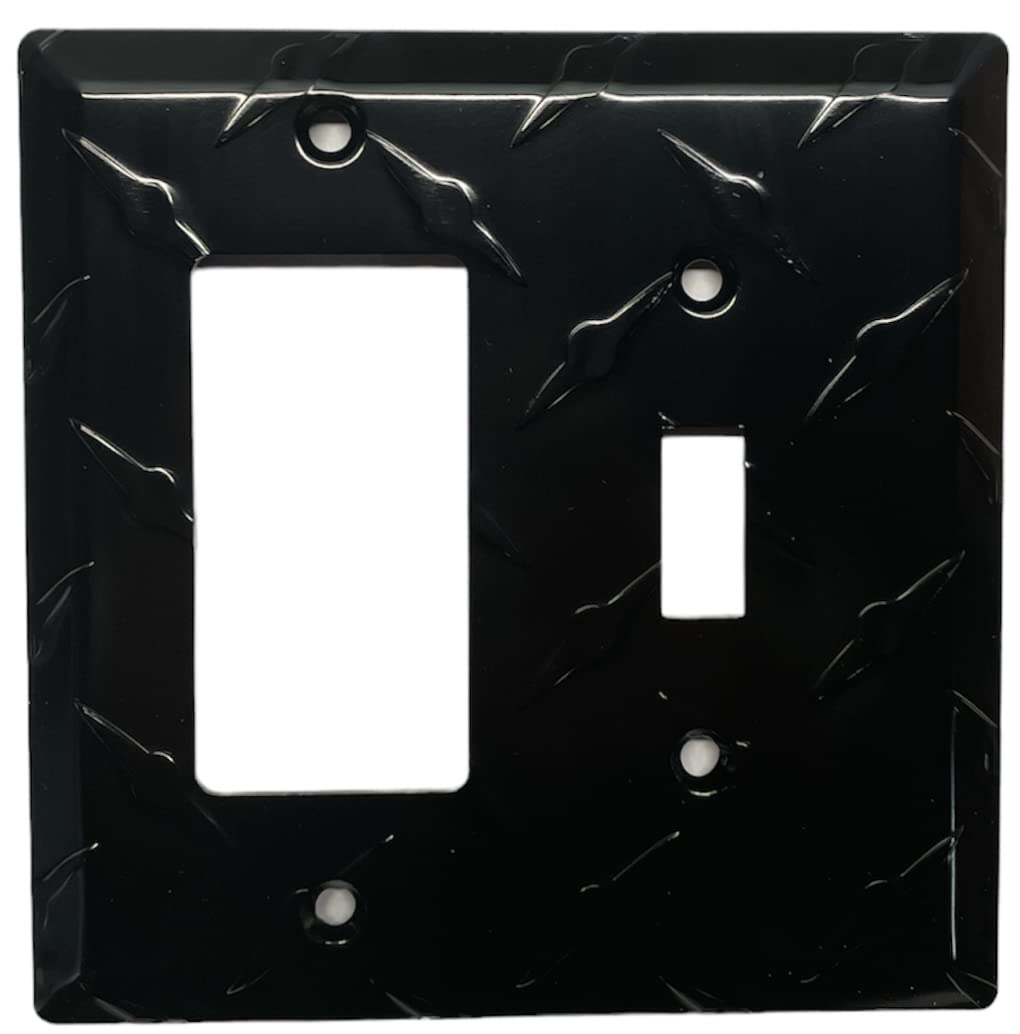 Colester Direct Black Diamond Plate Aluminum Wall Switch Plate Outlet ...
