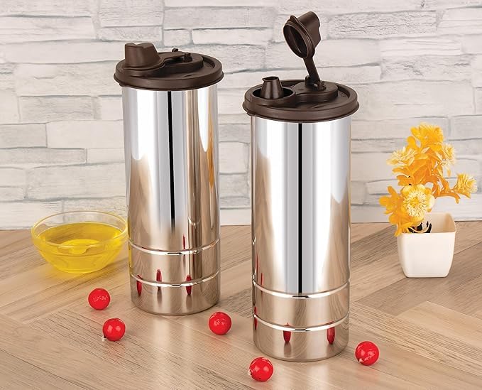 STEEPLE® Stainless Steel Oil Container 1 litre | Oil Dispenser Kitchen ...
