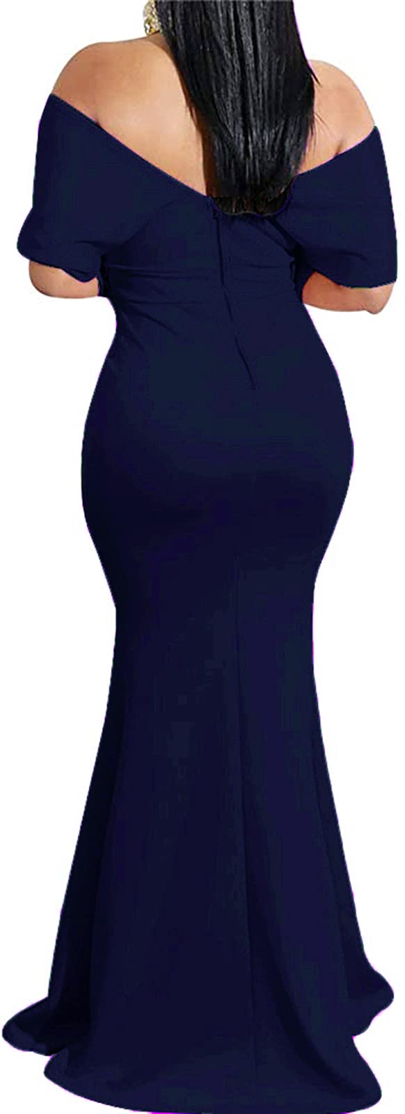 Women's Cocktail Mermaid Dresses Elegant Backless Off Shoulder V Neck ...