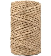 Amazon.com: JijAcraft Jute Rope 1/4 Inch, 100 Feet Natural Twine ...