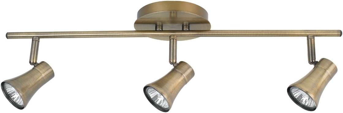 Globe Electric 57651 3-Lamp Track Light Fixture, Antique Brass - Track ...