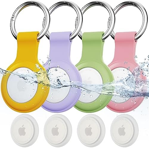 Amazon.co.jp: Silicone Air Tag Holder (4 Pack) IPX8 Waterproof & Ultra ...