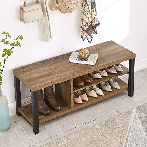 Amazon.com: FOLUBAN Shoe Bench, Industrial Entryway Bench with Metal ...