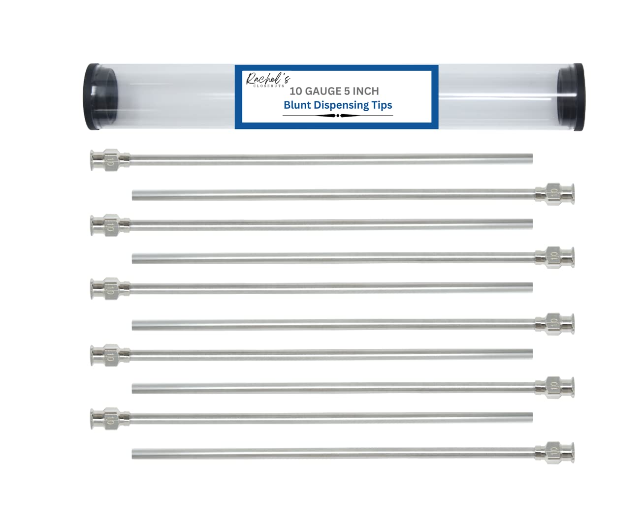 Rachel's Closeouts 10 Packs of 10 Gauge Needle 5 inch Stainless Steel ...