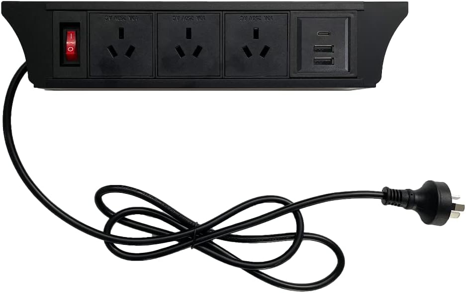 ZESHAN Under Desk Power Board USB Plug Extension with 1 Switch 3 ...