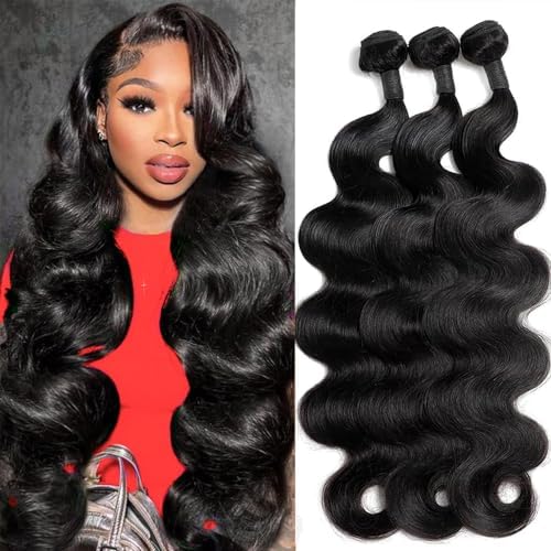 Amazon.com : Body Wave Bundles Human Hair 22 24 26 28 inch 100% ...