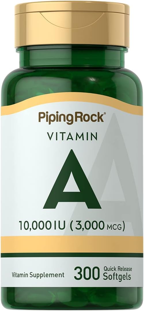 Amazon.com: Piping Rock Vitamin A 10000 IU Softgels | 300 Count | Non ...